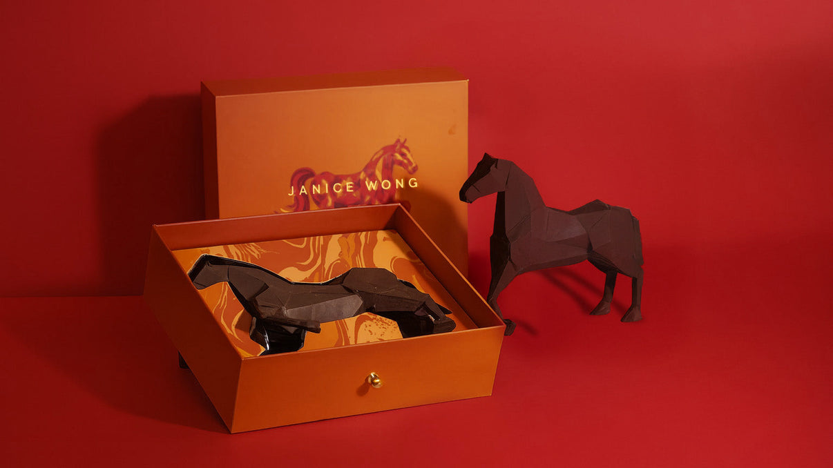 Dark Chocolate Cashew Praline Horse | 2026 CNY Showpiece – Janice Wong ...