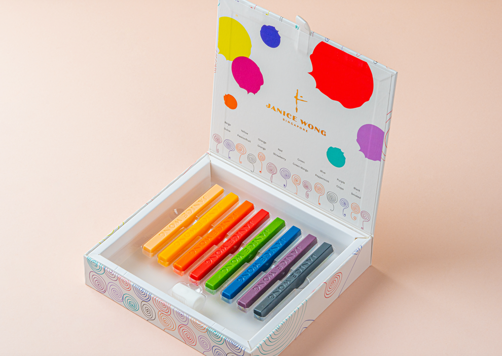 Chocolate Crayons Box of 8 – Janice Wong Singapore